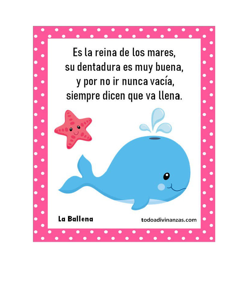 Adivinanzas Animales Marinos | PDF