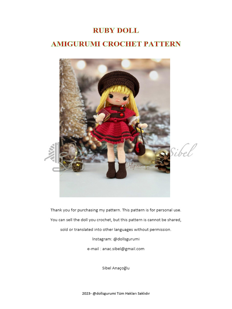 Ruby Doll Eng Pattern | PDF | Crochet | Clothing