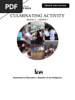 Module Culminating Activity Grade 12 Humss | PDF