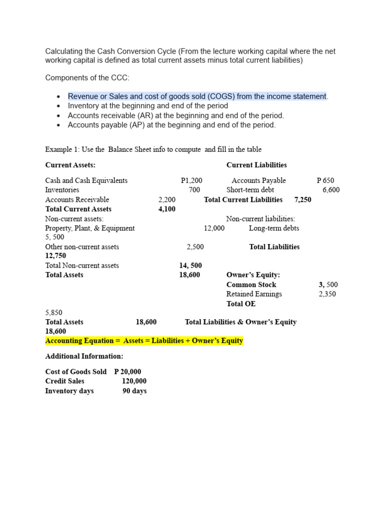 Cash Conversion Cycle Analysis | PDF | Working Capital | Equity (Finance)