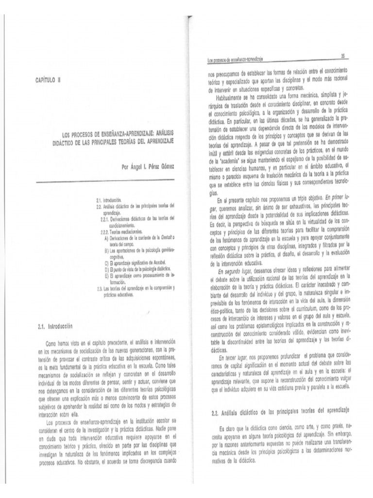 Comprender Y Transformar La Enseñanza Capitulo Ii Pdf