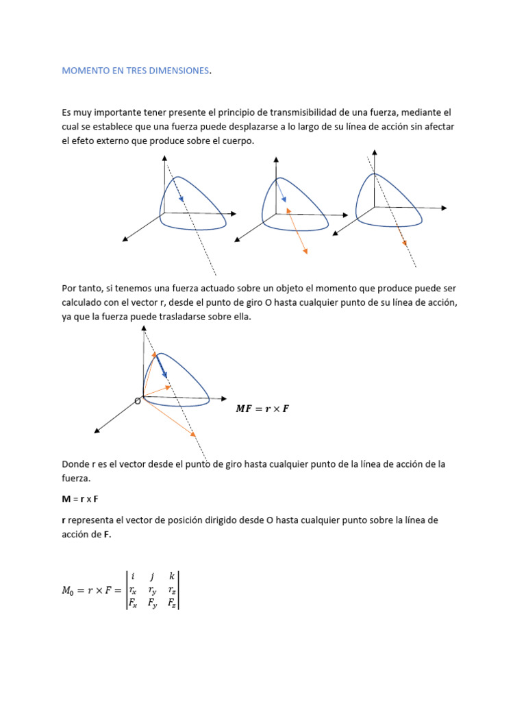 Clase 10. Momento en El Espacio. | PDF | Vector Euclidiano | Física