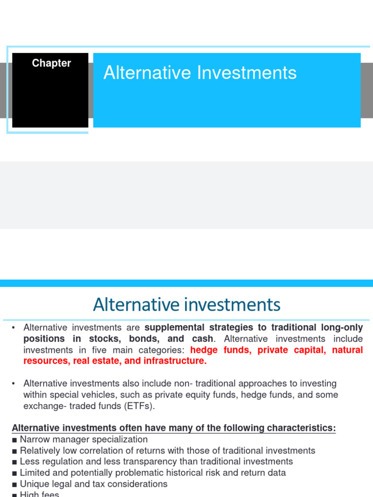 Alternative Investments | PDF | Private Equity | Real Estate Investment ...