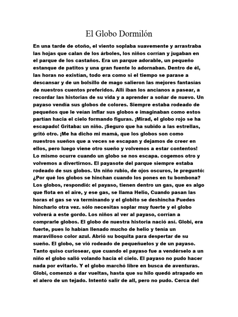El Globo Dormilón | PDF | Poesía