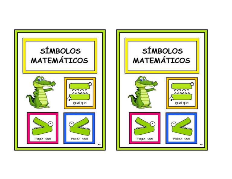 Simbolos de Mayor Que y Menor Que | PDF