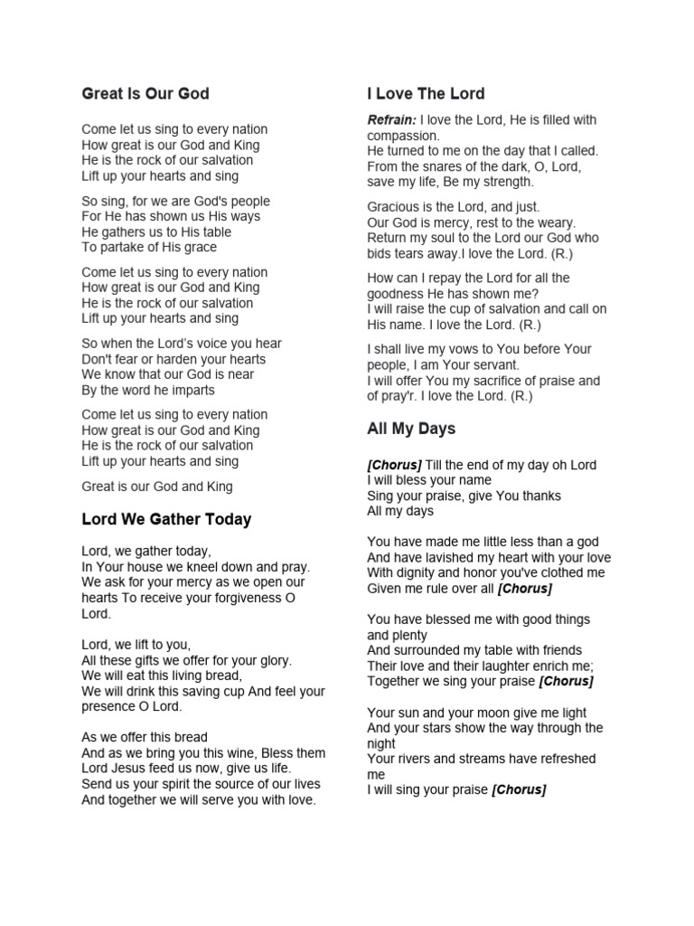 Great Is Our God Pdf Mercy Divine Grace