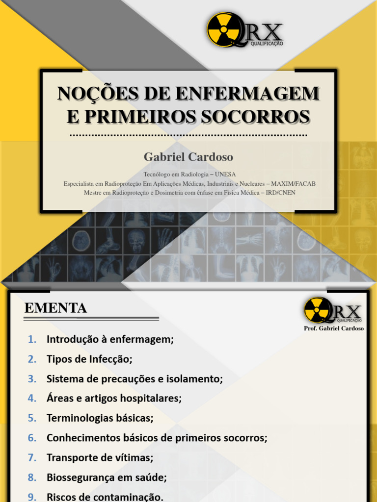 Aula - Noções de Enfermagem e Primeiros Socorros - QRX | PDF | Infecção ...