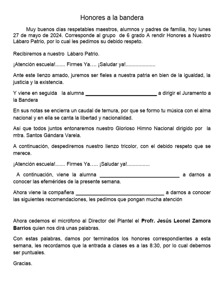 Honores a La Bandera | PDF | México