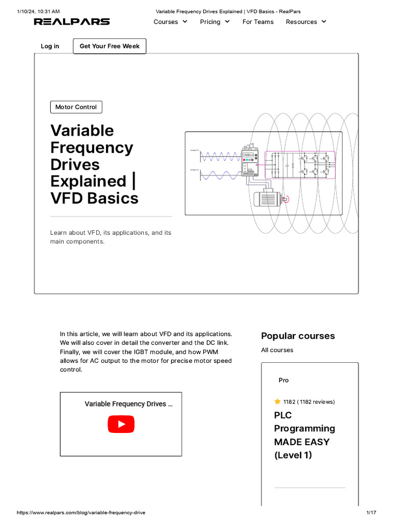 Variable Frequency Drives Explained - VFD Basics - RealPars | PDF | Field Effect Transistor ...