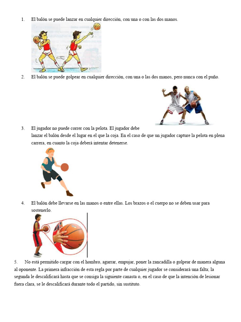Reglas del Baloncesto Ilustradas | PDF | Árbitro | Deportes