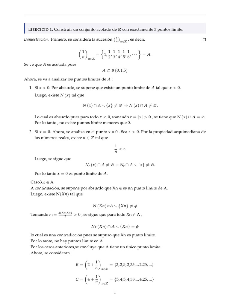 Conjunto acotado con 3 puntos límite | PDF | Matemáticas | Conceptos ...