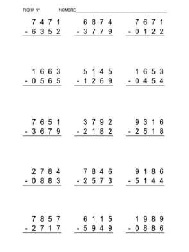 restas y más restas | PDF