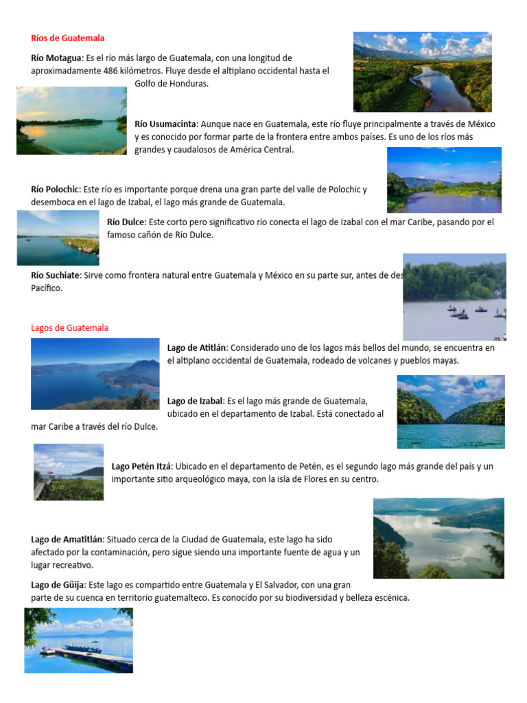 5 rios de guatemala y 5 lagos de guatemala | PDF