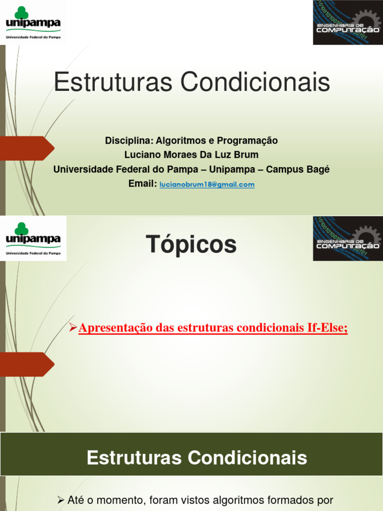 Aula03-04-Estruturas Condicionais If-Else | PDF | Números | Algoritmos