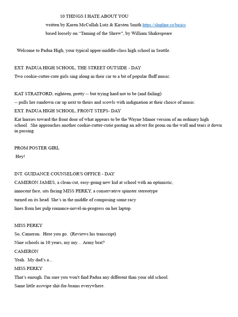 10 Things Script | PDF