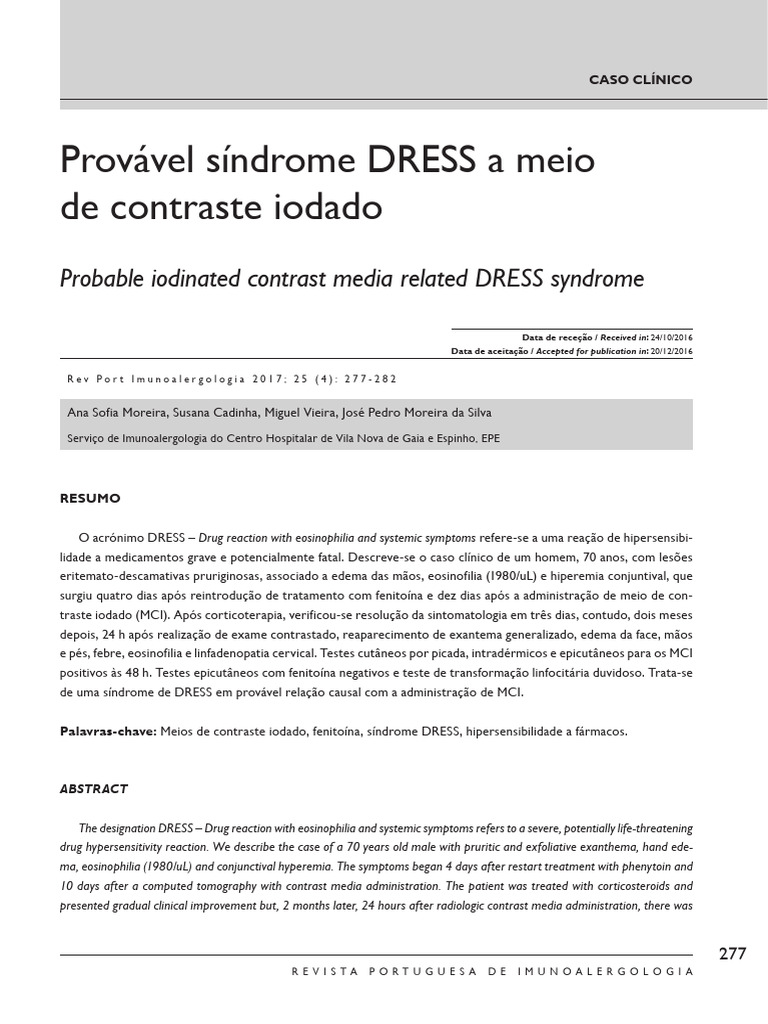 Provavel Sindrome Dress A Meio de Contraste Iodado | PDF | Medicina ...