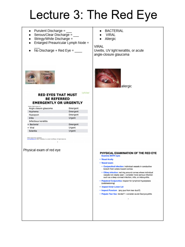 Lecture 3 Dreaded Red Eye | PDF | Clinical Medicine | Diseases And ...