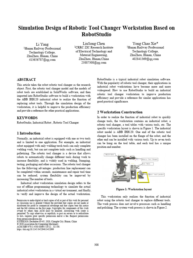 (New ) Simulation Design of Robotic Tool Changer Workstation Based on ...
