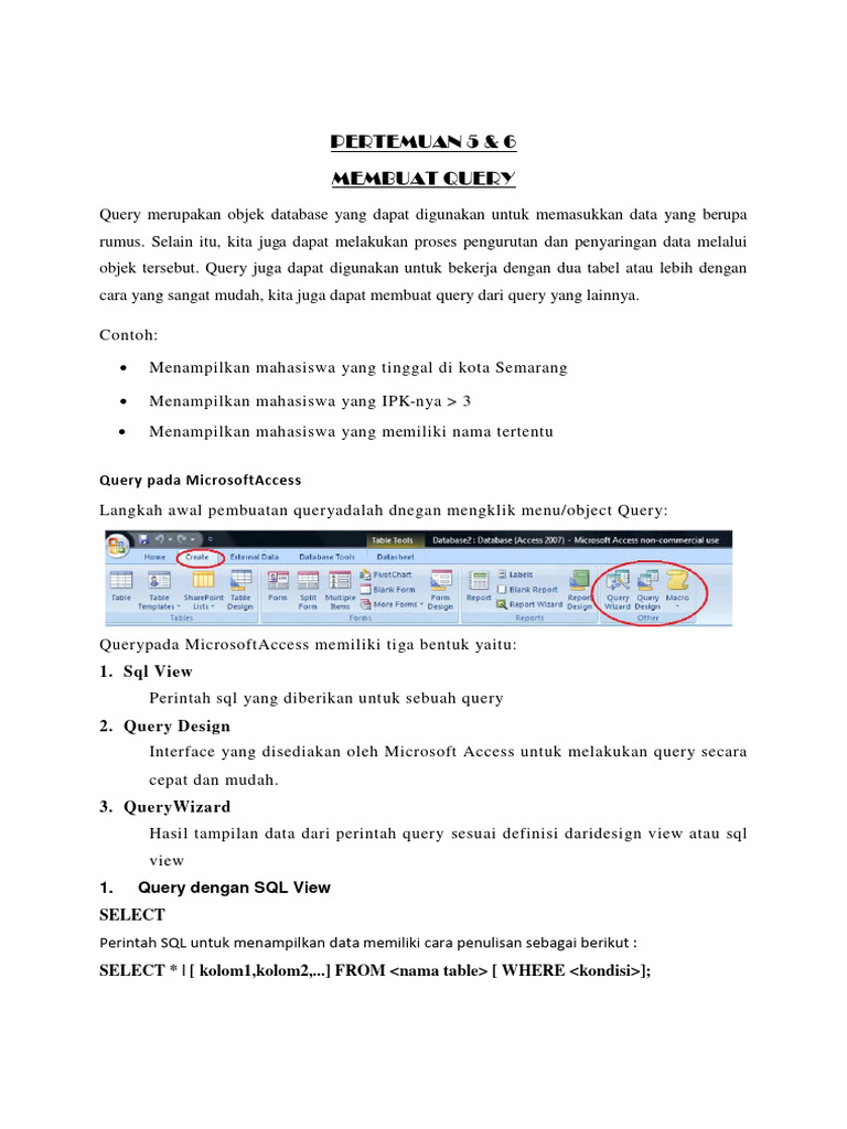 Membuat Query - Full | PDF