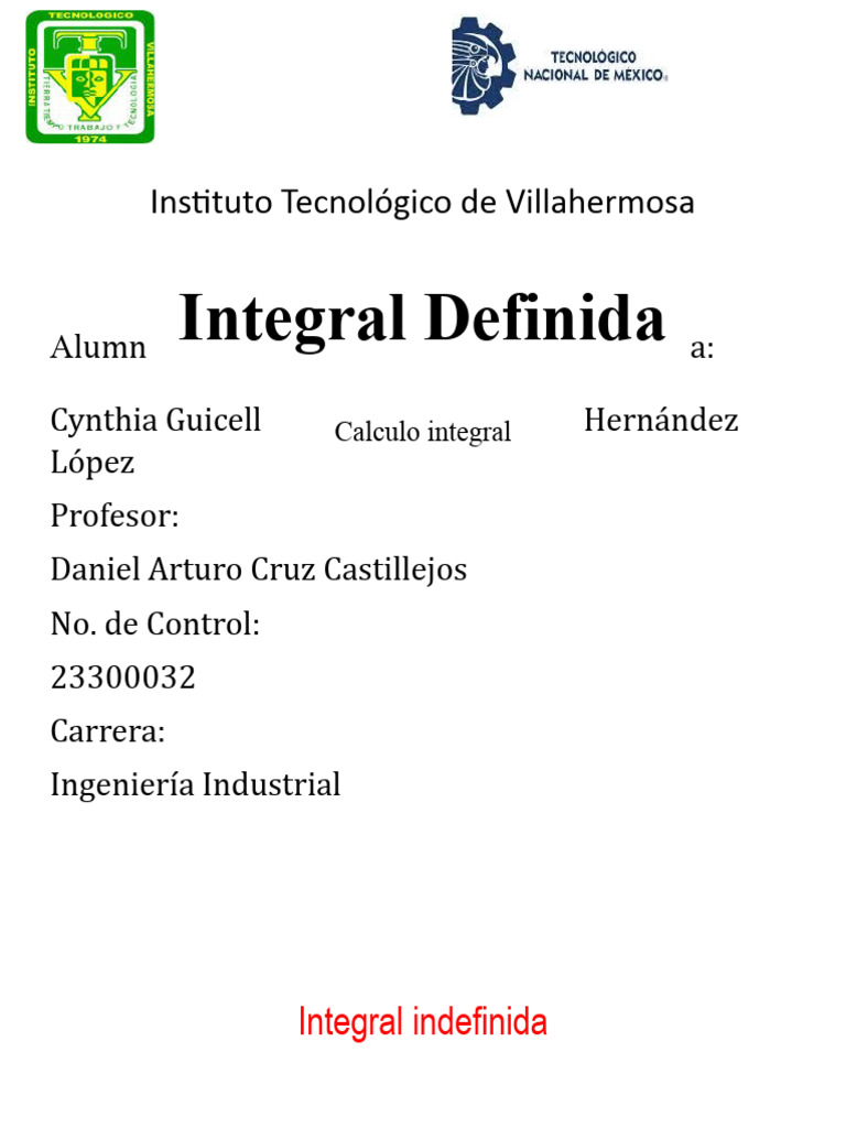 Integal Indefinida T2 | PDF | Métodos y materiales de enseñanza