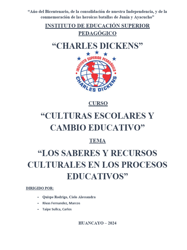 Los Saberes y Recursos Culturales en Los Procesos Educativos | PDF | Experiencia | Educación en ...