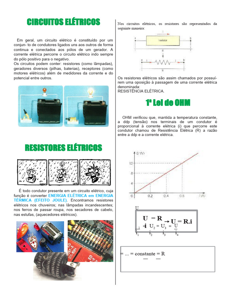 Aula 43 Eletrodinamica Resistores Eletricos | PDF | Resistência elétrica e condutividade ...