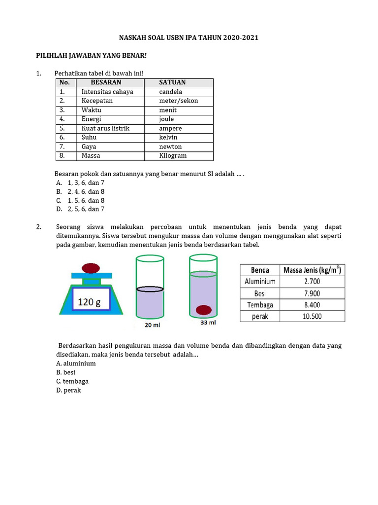 Soal Us Ipa 2021 | PDF