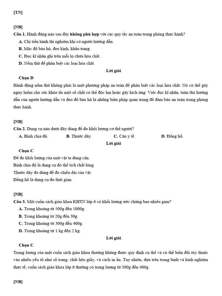 22 - 23. KHTN 6 - Hki - Hbc-Hue | PDF