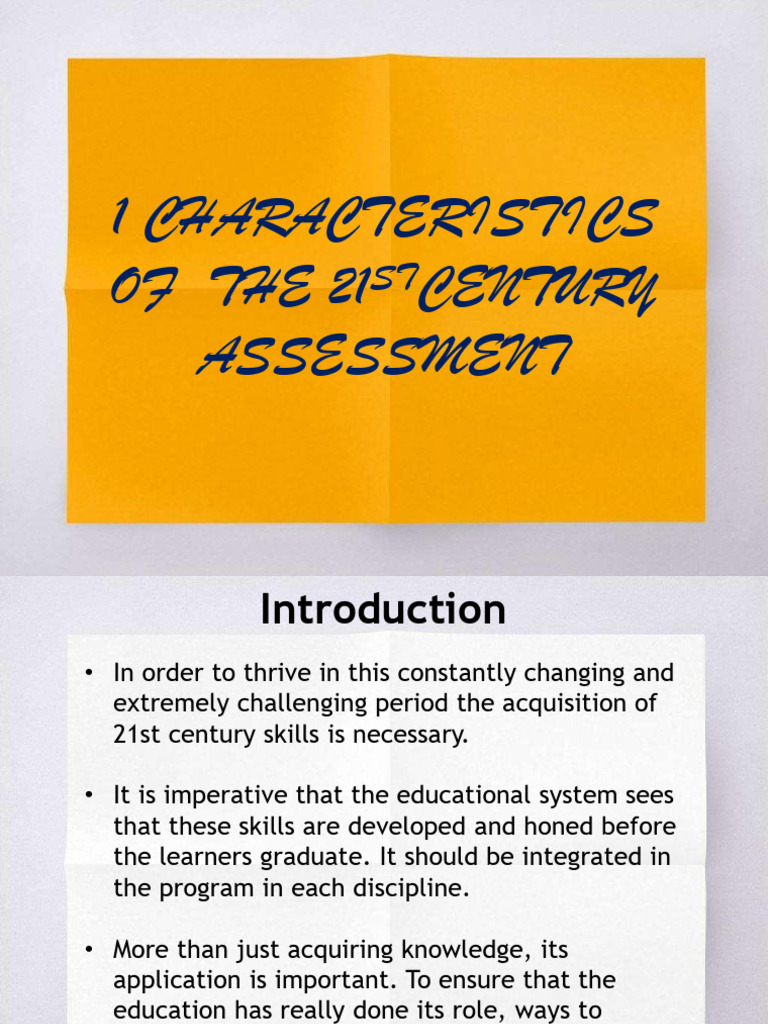 Characteristics Of 21st Century Assessment Download Free Pdf