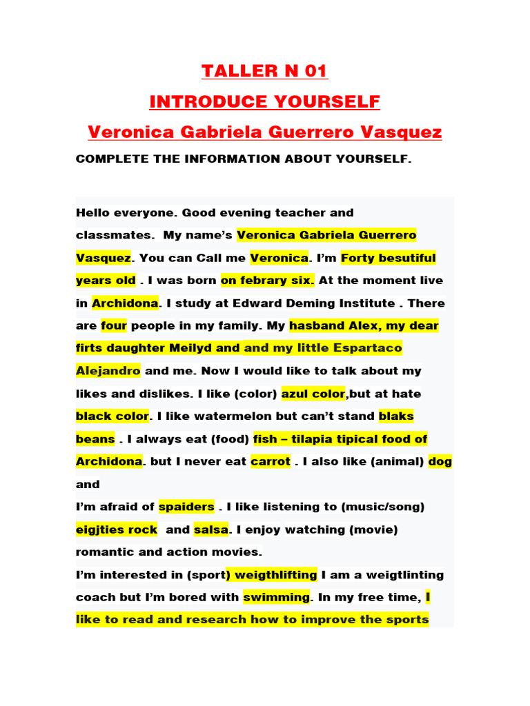 Introduce Yourself Oki | PDF