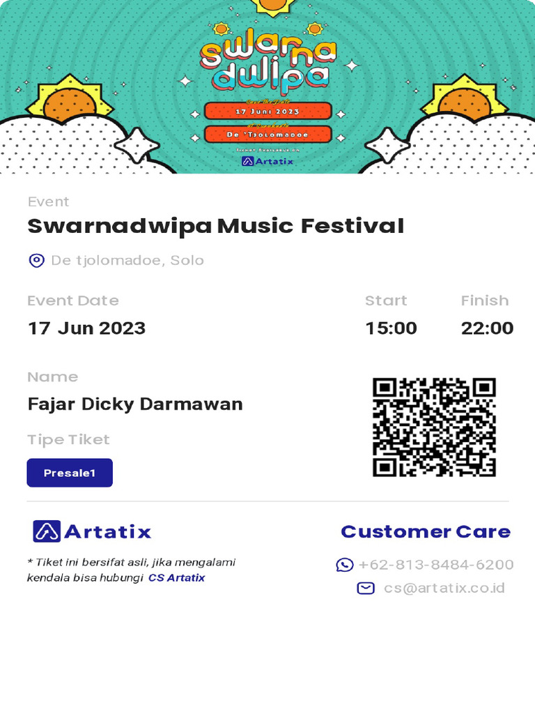 Event E-Tiket - Fajar Dicky Darmawan-Swarnadwipa Music Festival | PDF