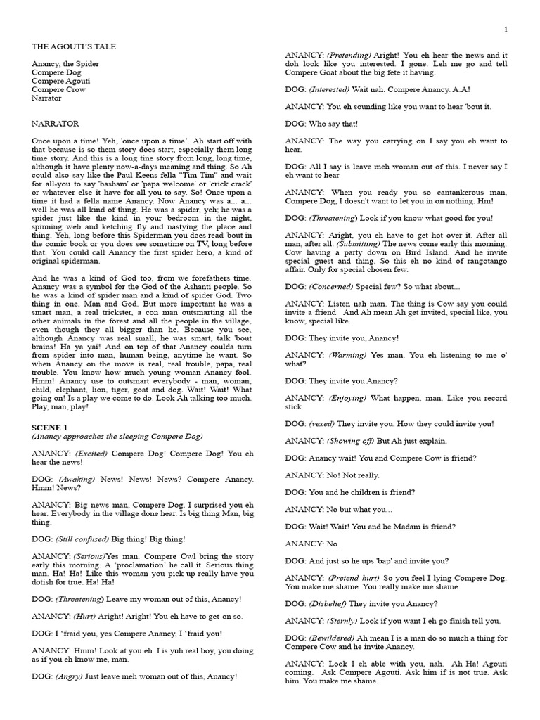 The Agouti's Tale by Zeno Constance | PDF | Anansi