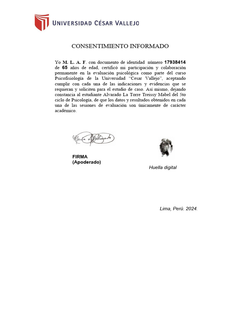 CONSENTIMIENTO INFORMADO MODELO | PDF