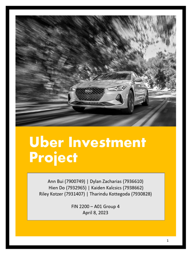 Uber Investment Project - Group 4 | PDF | Net Present Value | Cost Of ...
