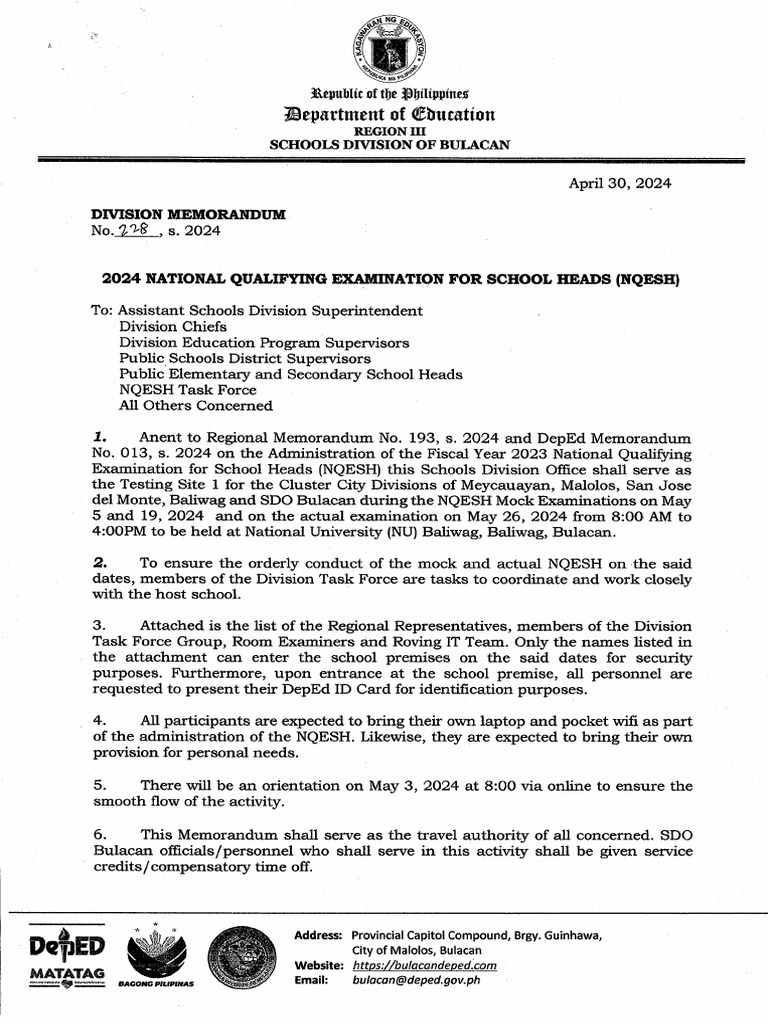 DIVISION-MEMORANDUM-NO-228-S-2024 | PDF