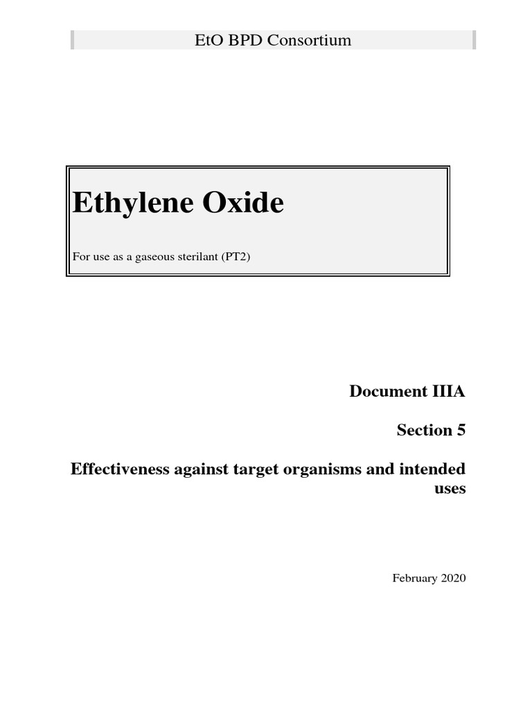 IIIA 5 Efficacy EtO | PDF | Sterilization (Microbiology) | Biology