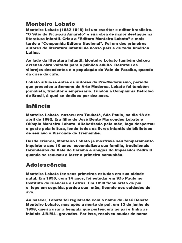 Monteiro Lobato | PDF