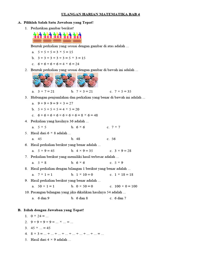 Ulangan Harian Matematika Bab 4 | PDF