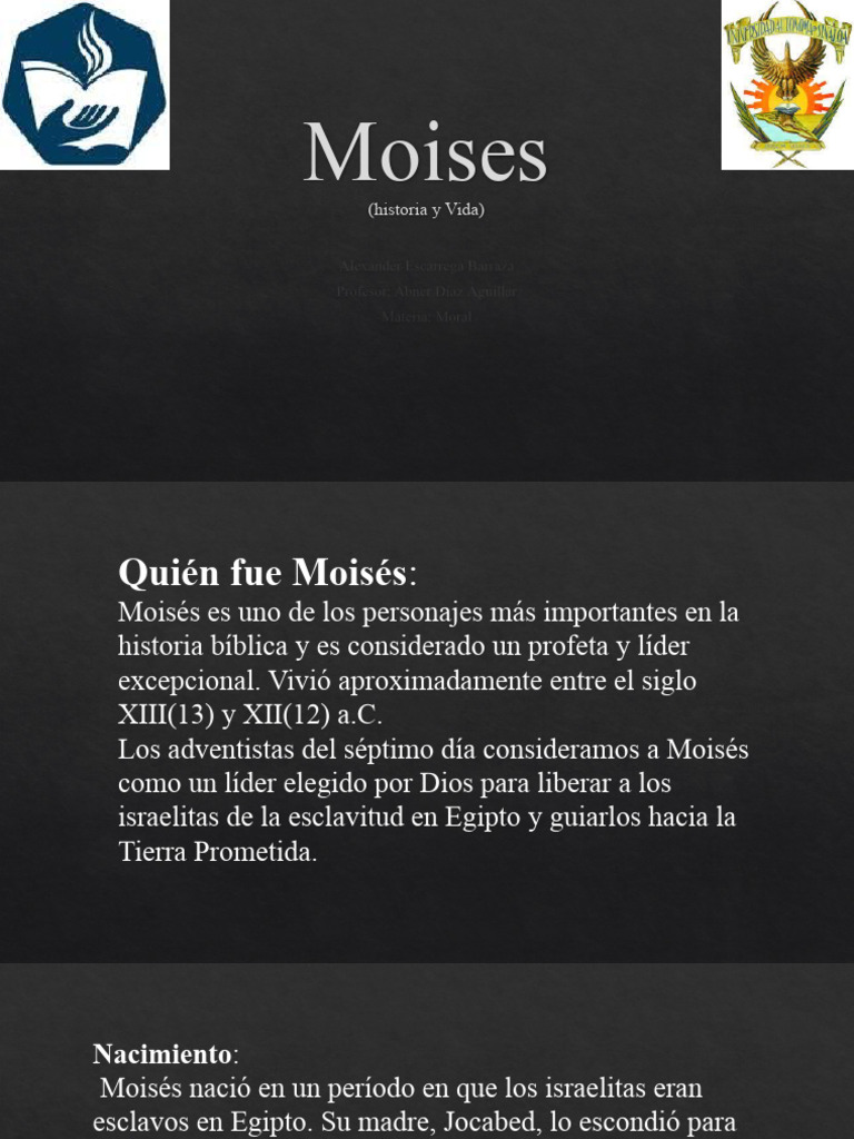 Exposicion Moises | Descargar gratis PDF | Moisés | Libro del éxodo