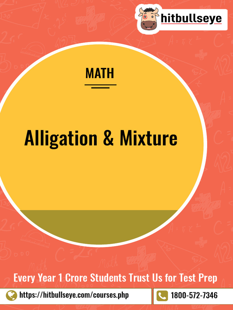 Alligations and Mixtures | PDF | Ratio | Percentage