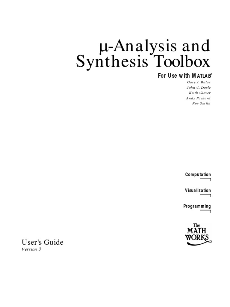 Mu Analysis and Synthesis Toolbox | PDF | Matrix (Mathematics) | Control Theory
