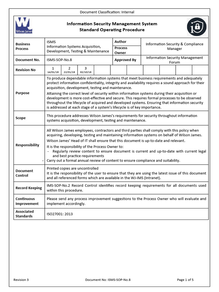 8 Information Systems Acquisition Development Testing Maintenance