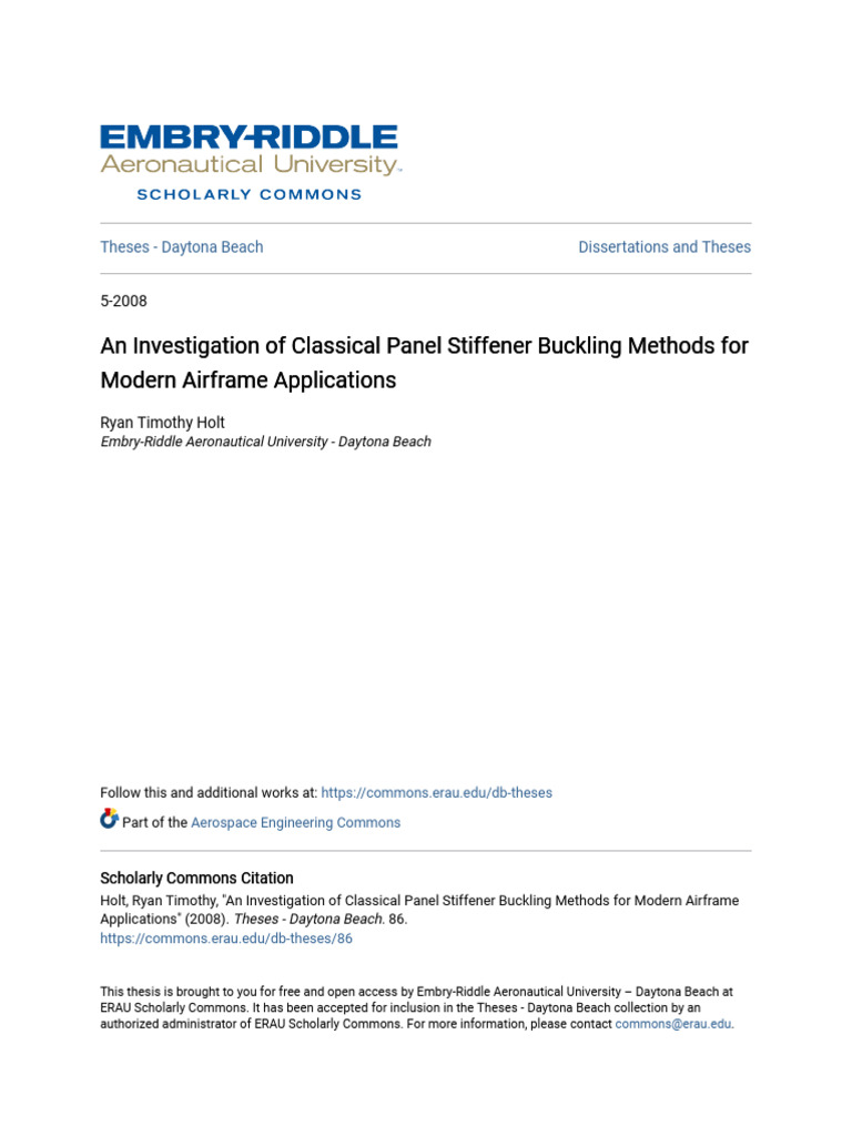An Investigation of Classical Panel Stiffener Buckling Methods Fo | PDF ...