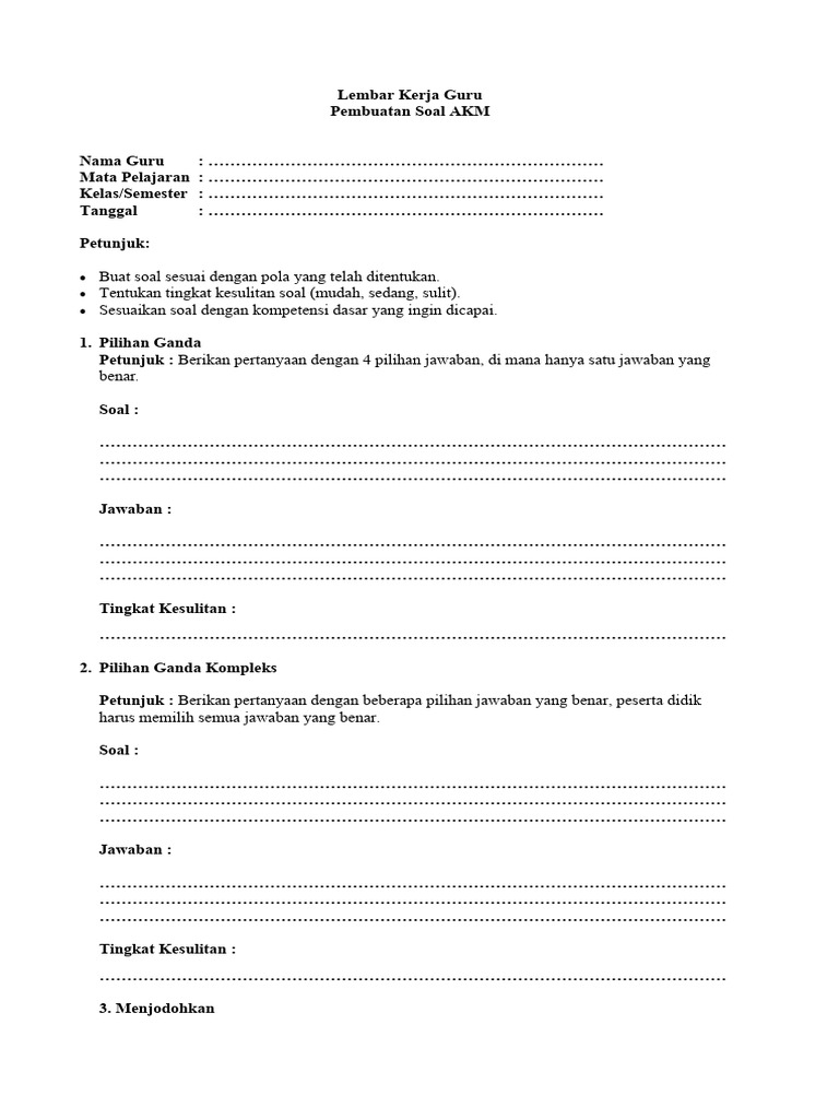 Lembar Kerja Guru | PDF