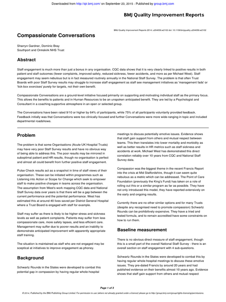 Compassionate Conversations | PDF | Open Access | Hospital