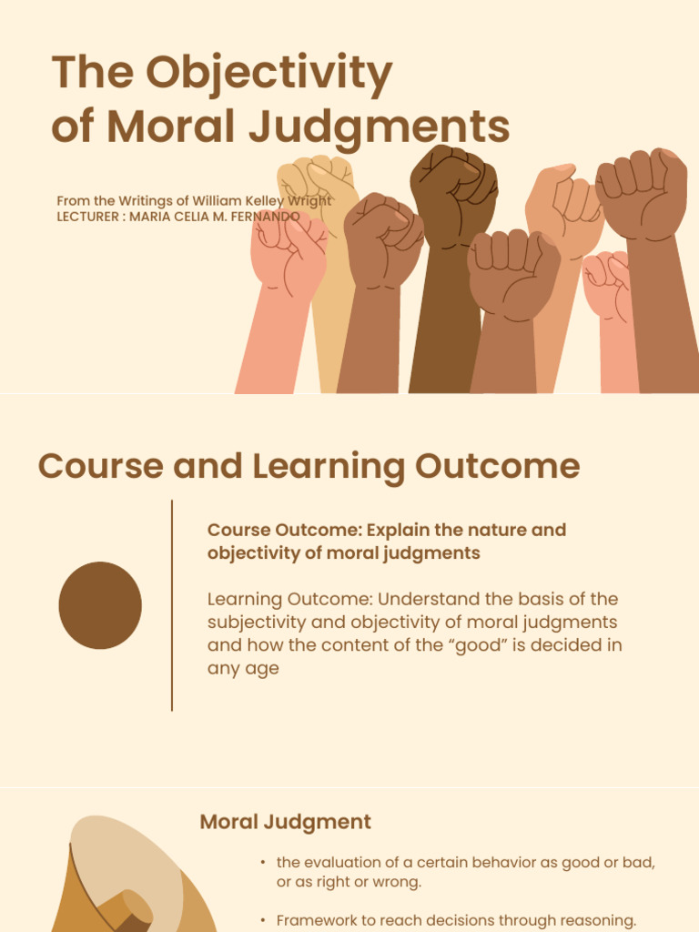The Objectivity of Moral Judgments | PDF | Morality | Decision Making