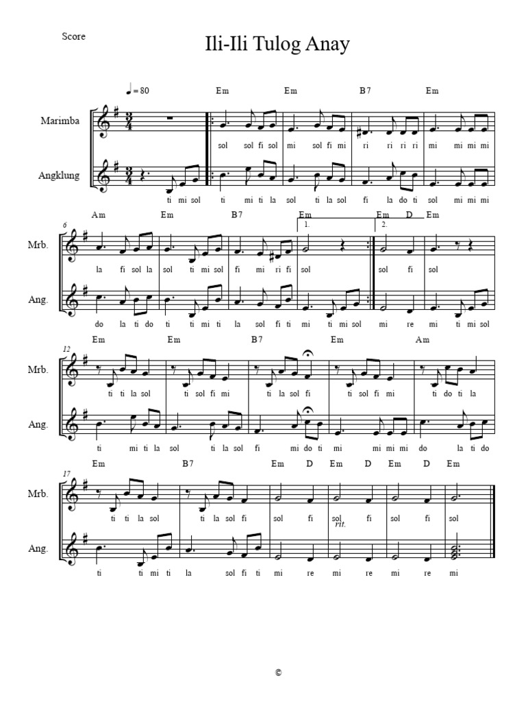 Ili-Ili Tulog Anay | PDF