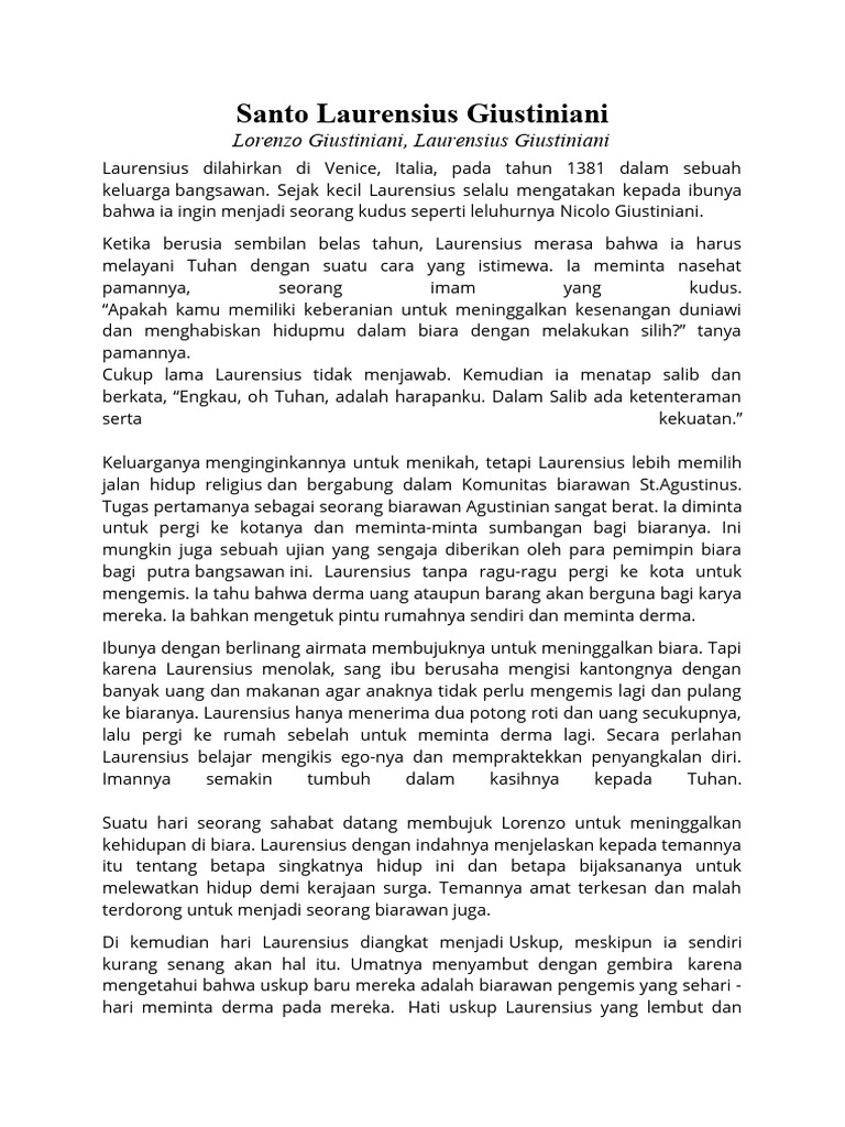 Beata Katarina Dari St. Agustinus | PDF