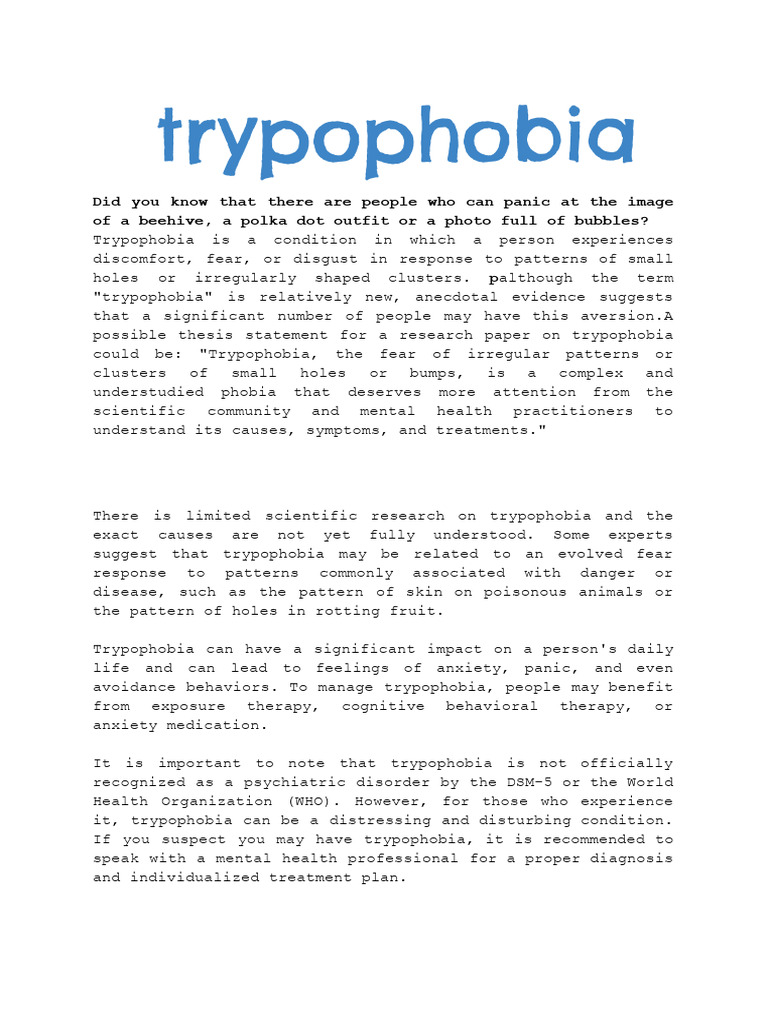 Trypophobia | PDF | Self-Improvement