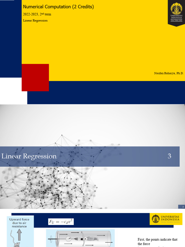 Numerical Computation - 7 - Linear Regression | PDF | Errors And Residuals | Linear Regression